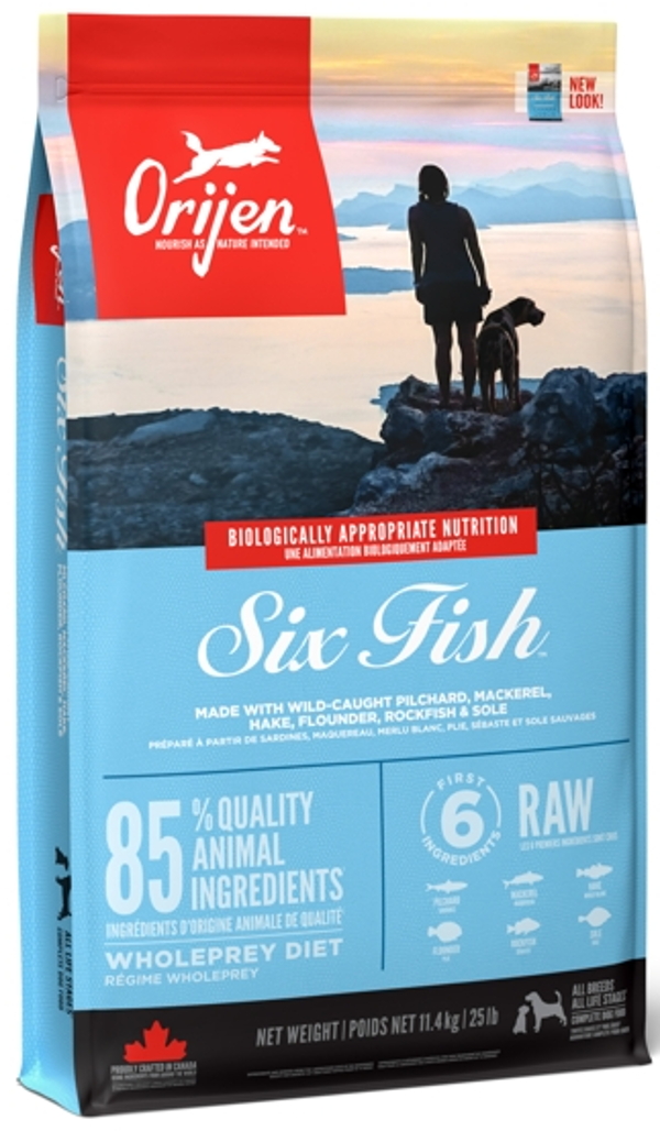 אוריג'ן מזון לכלב סיקס פיש Orijen 6 Fish For Dogs - פט פוינט סופרמרקט ...