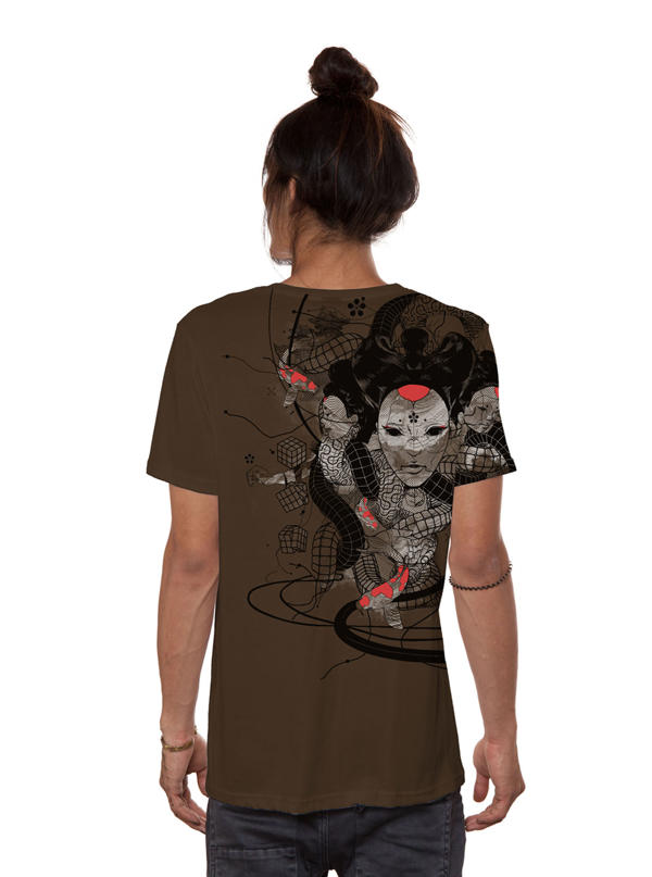 psychedelic geisha white t-shirt - Plazmalab | Plazmalab Urban Tribe ...