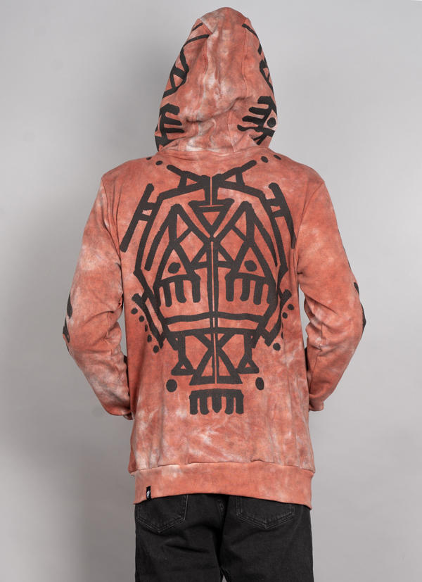 PALEO MEN HOOD-RED TIE DYE - Plazmalab | Plazmalab Urban Tribe clothing ...